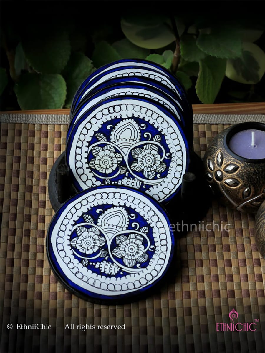 Coasters - Round - Tholu Flowers – EthniiChic