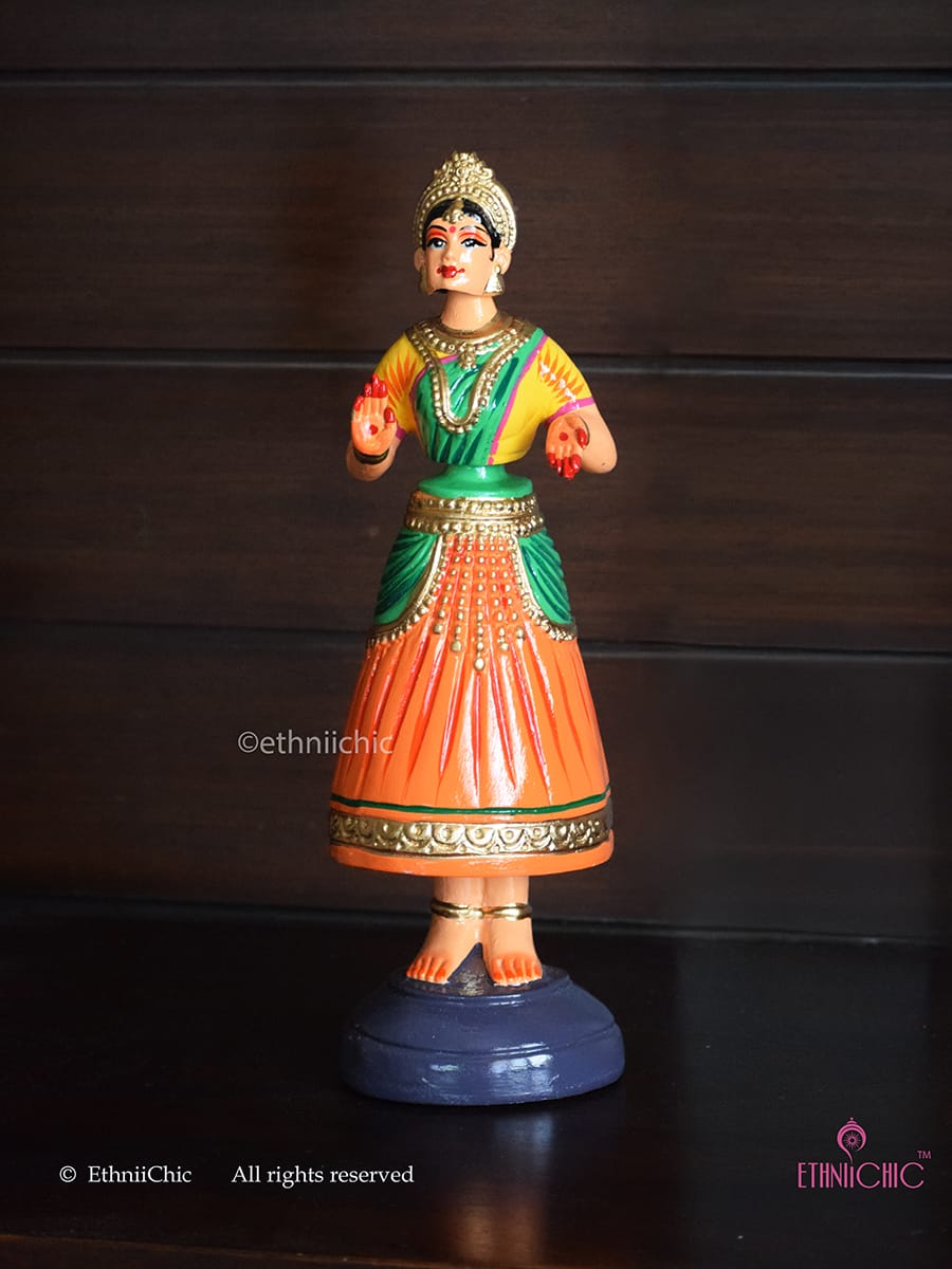 Dancing Thanjavur Doll - Orange – EthniiChic