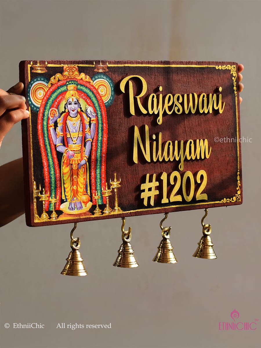 Handpainted Wooden Name board - Guruvayurappan – EthniiChic