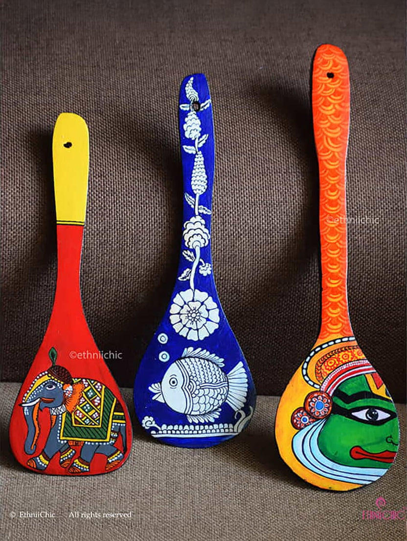 Hand painted Spatula Wall Decor - Set of 3 – EthniiChic